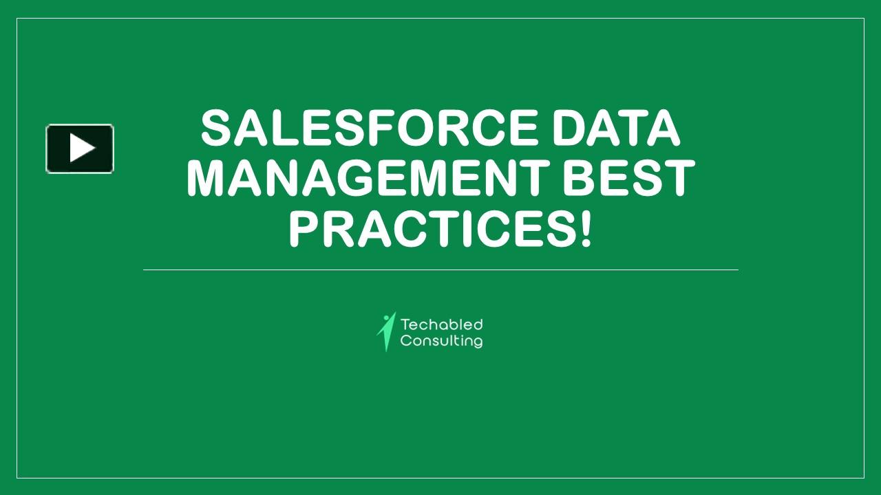 PPT – Salesforce online CRM management techniques for data management PowerPoint presentation ...