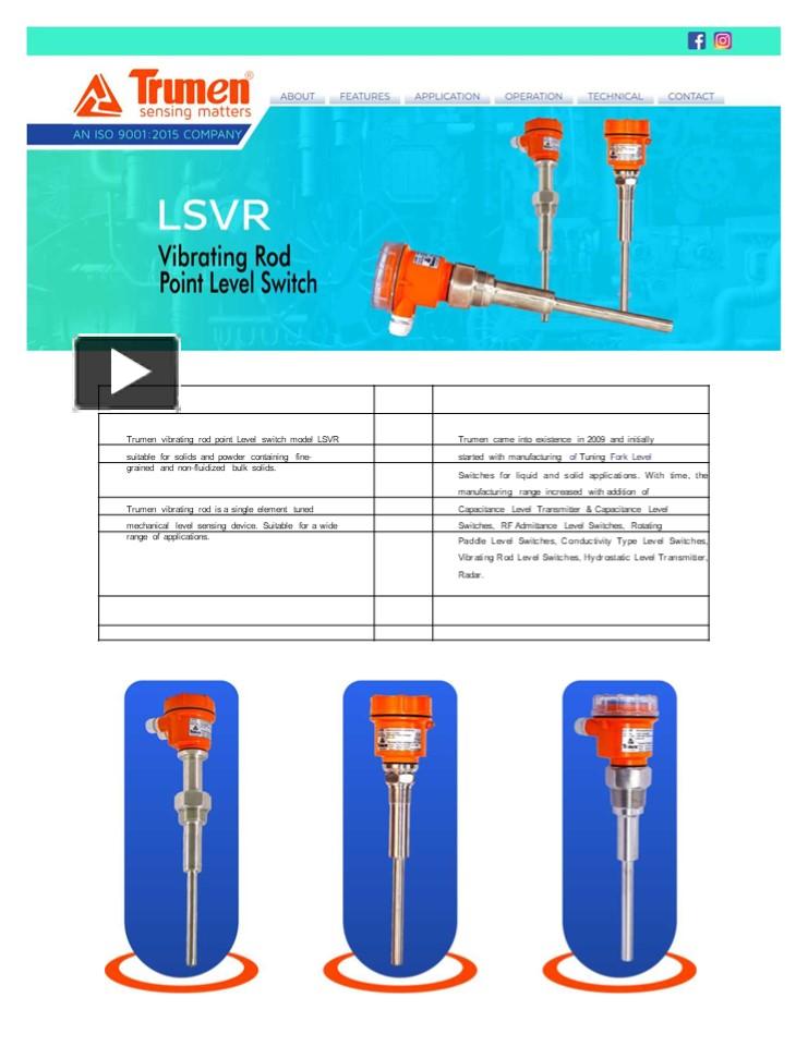 Point Level Switches in India | Level Transmitter presentation | free to download