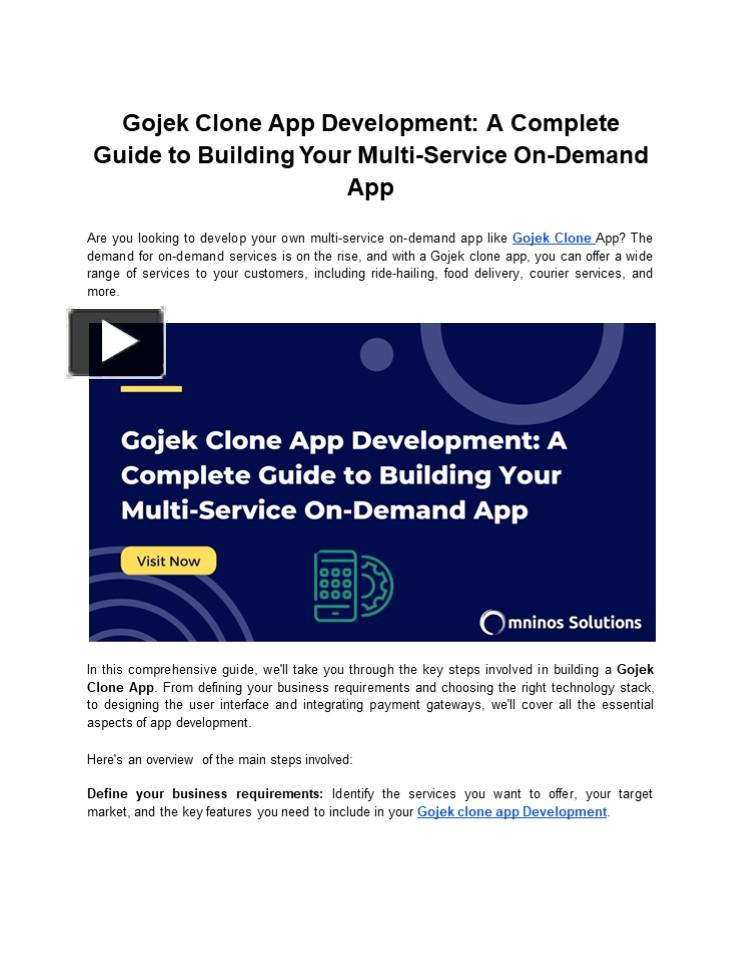 PPT – Gojek Clone App Development: A Complete Guide to Building Your Multi-Service On-Demand App ...