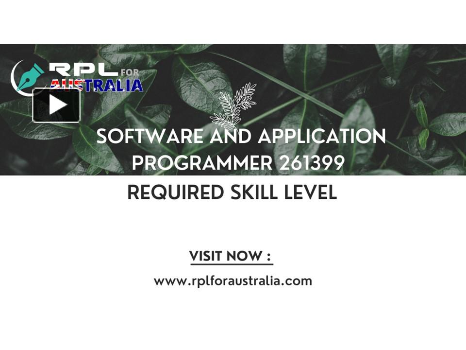 Ppt Software And Application Programmer 261399 Required Skill Level
