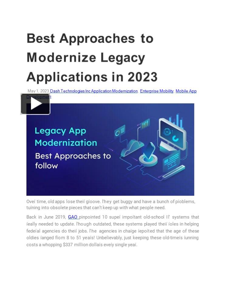 PPT – Best Approaches to Modernize Legacy Applications in 2023 PowerPoint presentation | free to ...
