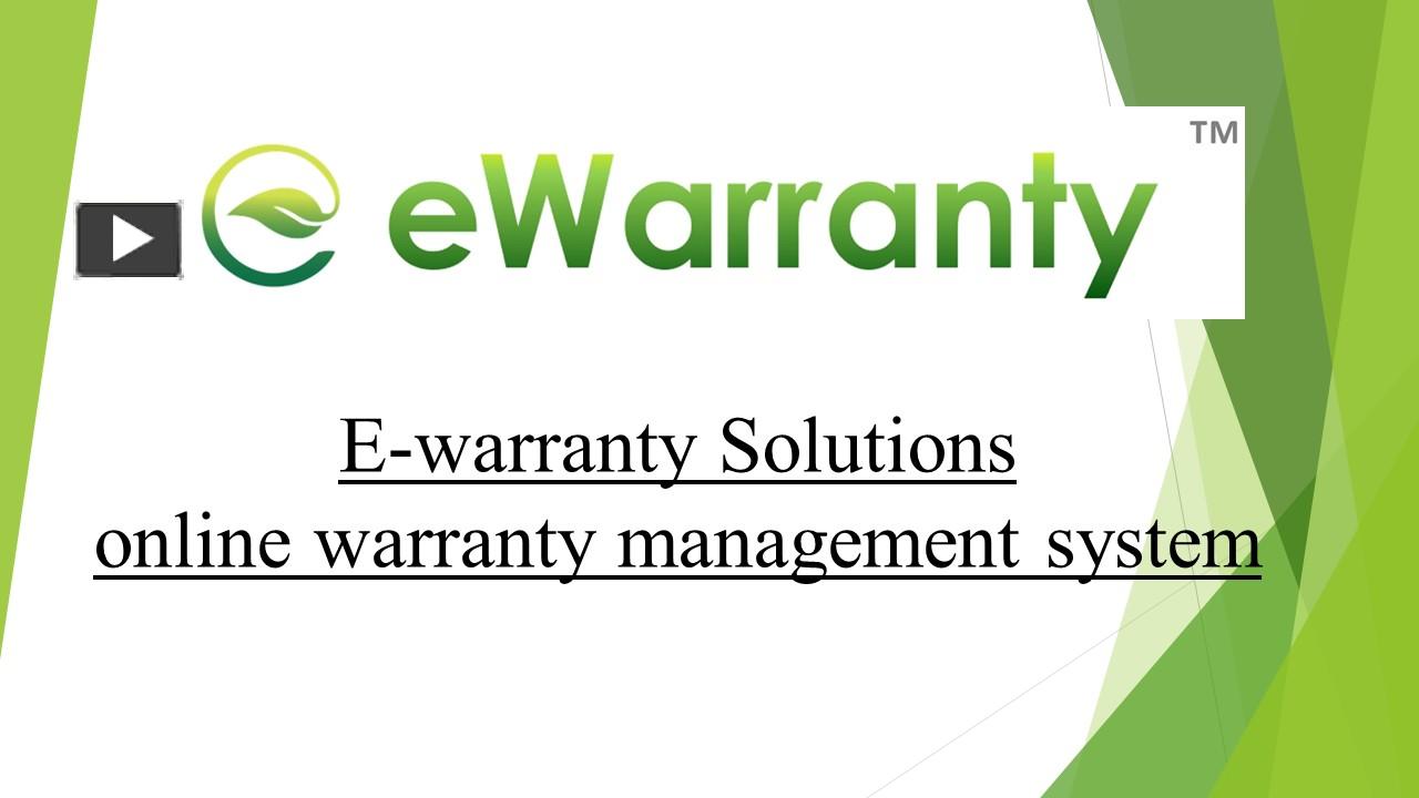 PPT – Online Warranty Management System | Warranty Management System ...