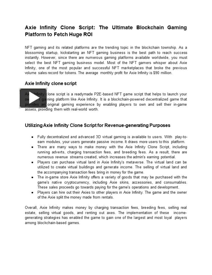 PPT – Building an Axie Infinity Clone Script: Everything You Need to Know PowerPoint ...