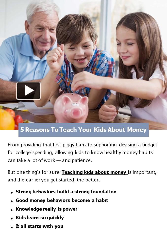 PPT – 5 Reasons To Teach Your Kids About Money PowerPoint presentation ...