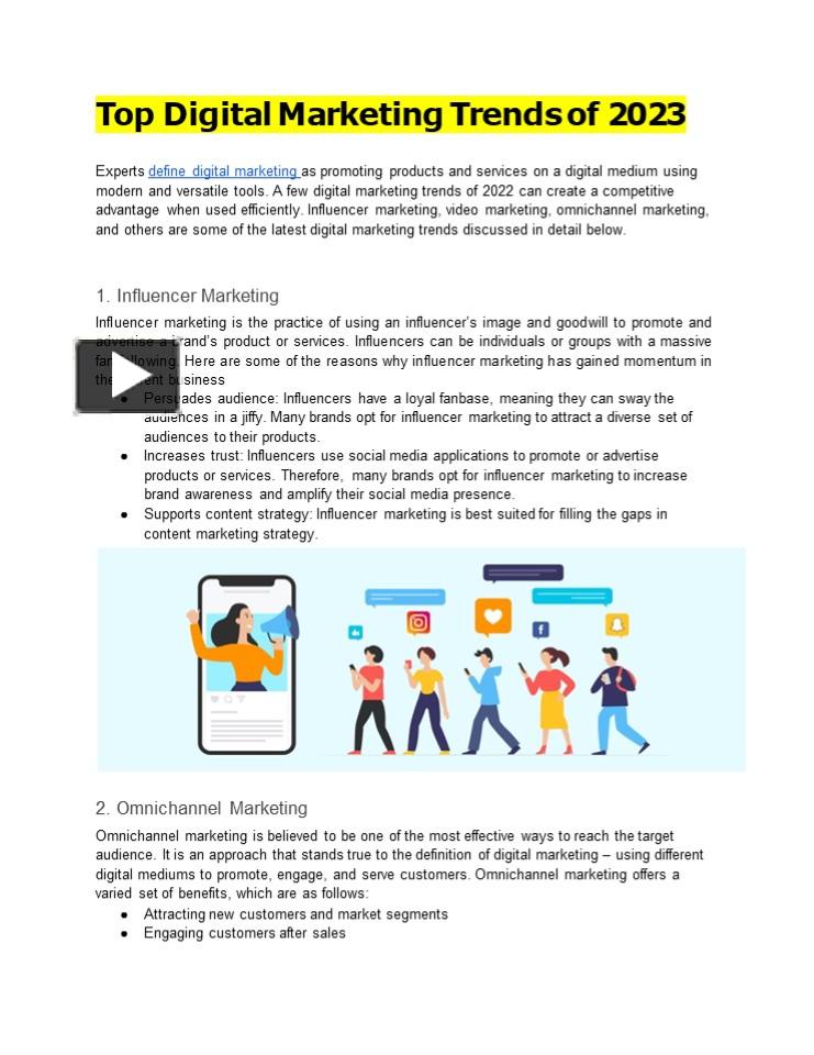 Top Digital Marketing Trends of 2023 presentation | free to download