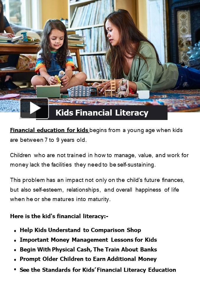 PPT – Kids Financial Literacy PowerPoint presentation | free to ...