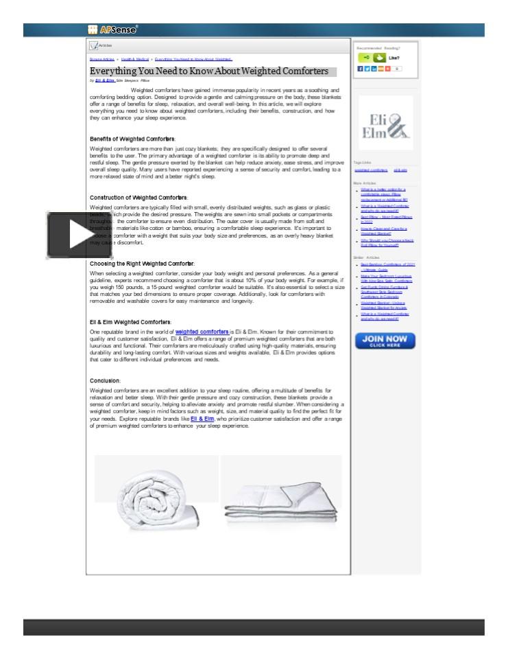 PPT – Everything You Need to Know About Weighted Comforters | Eli & Elm ...