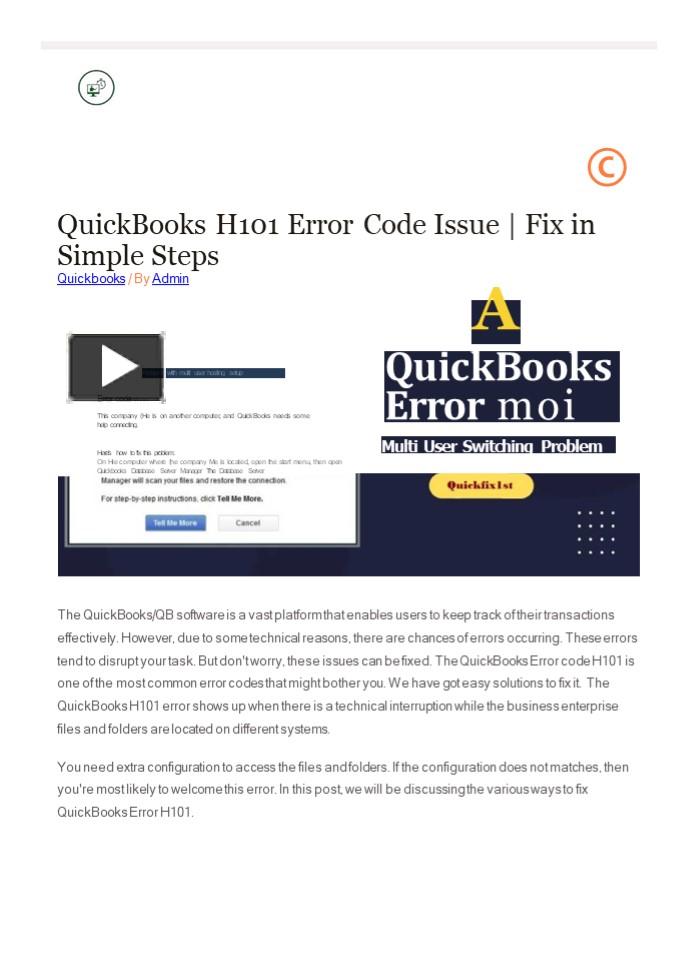 PPT – QuickBooks H101 Error Code Issue | Fix in Simple Steps PowerPoint ... PPT – QuickBooks H101 Error Code Issue | Fix in Simple Steps PowerPoint ...