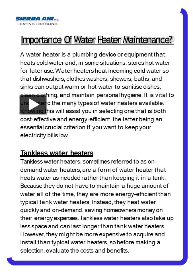 Importance Of Water Heater Maintenance? presentation | free to download
