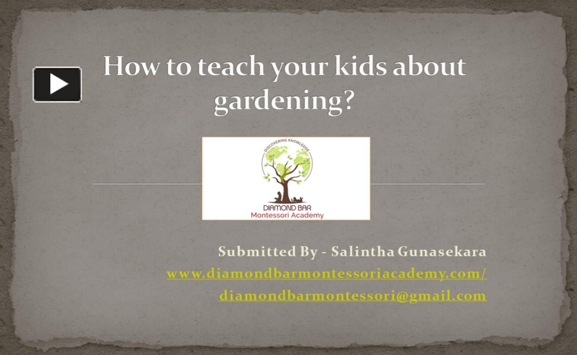 How to teach your kids about gardening? presentation | free to download