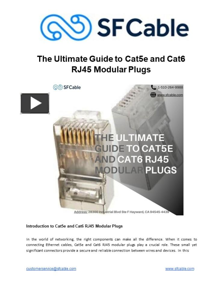PPT – The Ultimate Guide to Cat5e and Cat6 RJ45 Modular Plugs PowerPoint presentation | free to ...