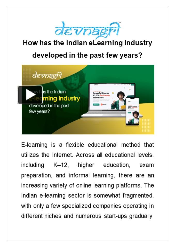 PPT – How has the Indian eLearning industry developed in the past few years? PowerPoint ...