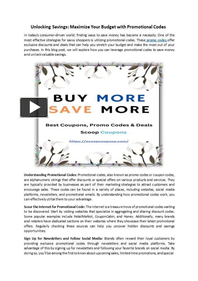 PPT – Maximize Your Budget with Promotional Codes PowerPoint presentation | free to download ...
