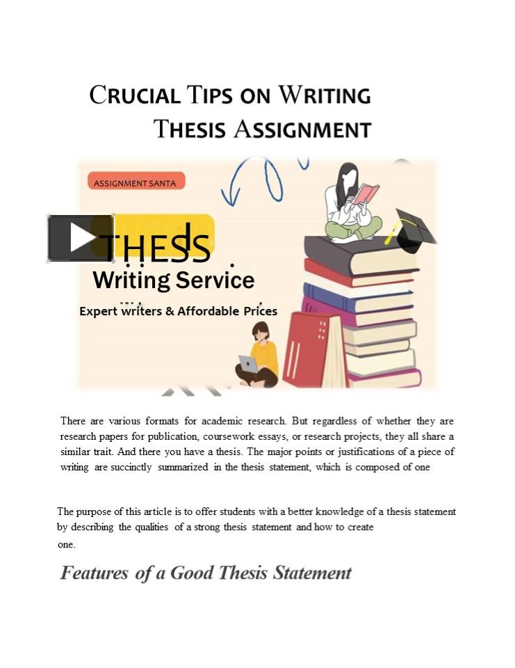Crucial Tips on Writing Best Thesis Assignment presentation | free to ...