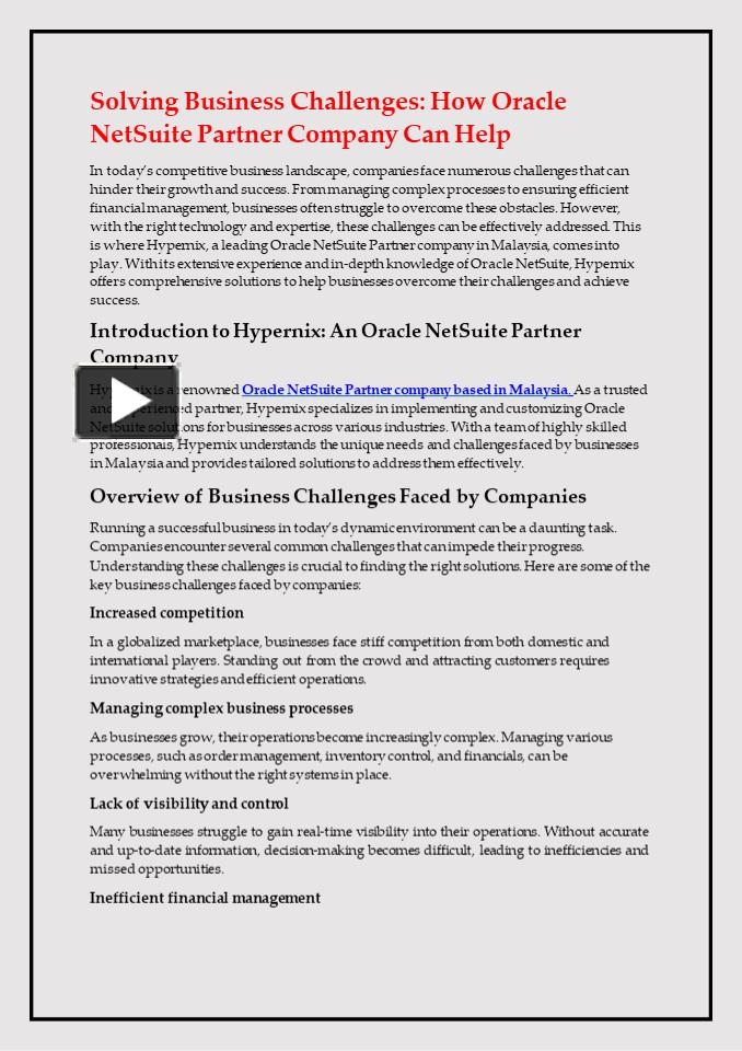 Ppt How Oracle Netsuite Partner Company Can Help Hypernix Powerpoint Presentation Free To