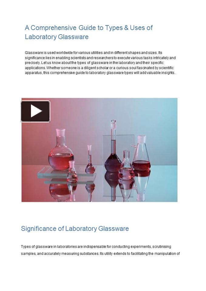 PPT – A Comprehensive Guide to Types & Uses of Laboratory Glassware PowerPoint presentation ...
