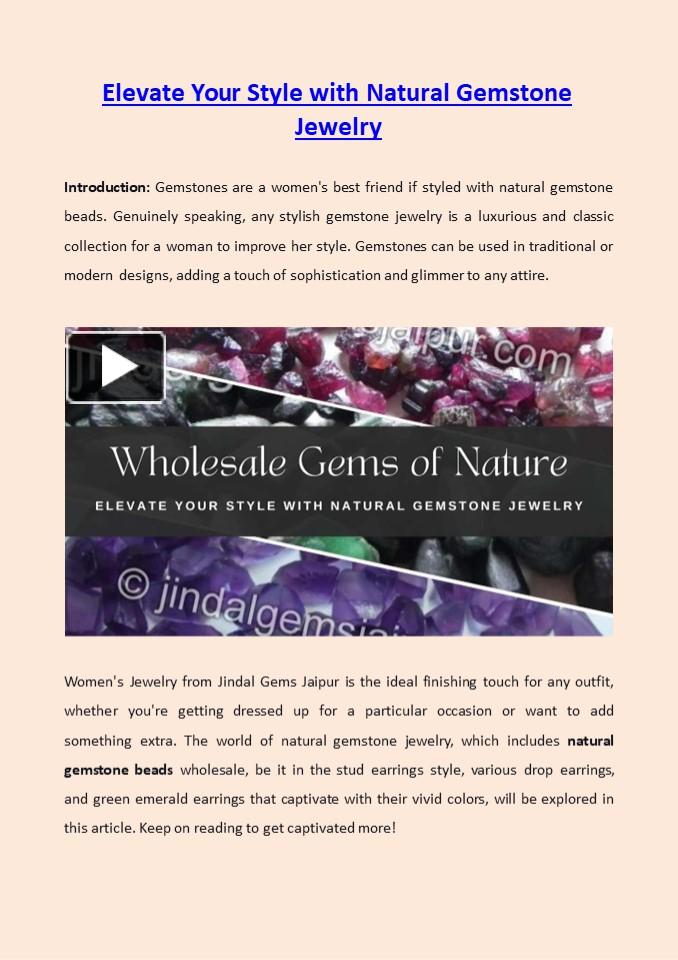 PPT – Elevate Your Style with Natural Gemstone Jewelry PowerPoint presentation | free to ...
