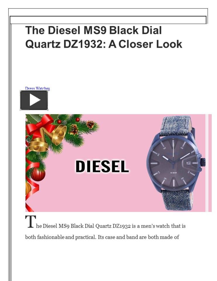 PPT – The Diesel MS9 Black Dial Quartz DZ1932: A Closer Look PowerPoint presentation | free to ...