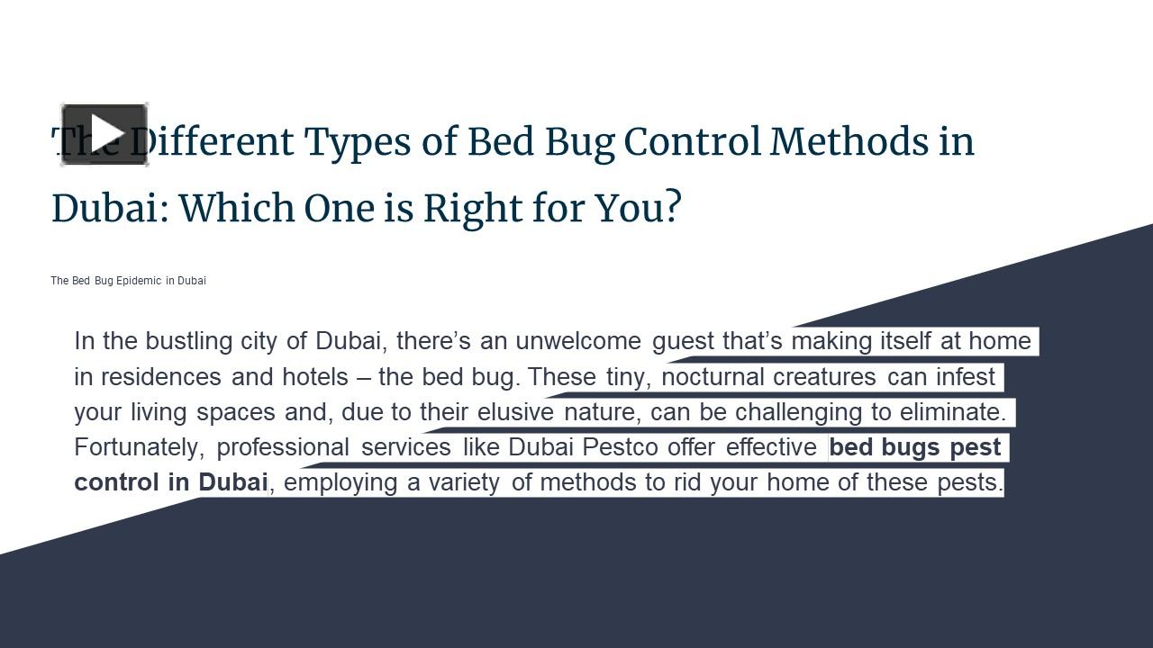 PPT – The Different Types of Bed Bug Control Methods in Dubai: Which One is Right for You ...