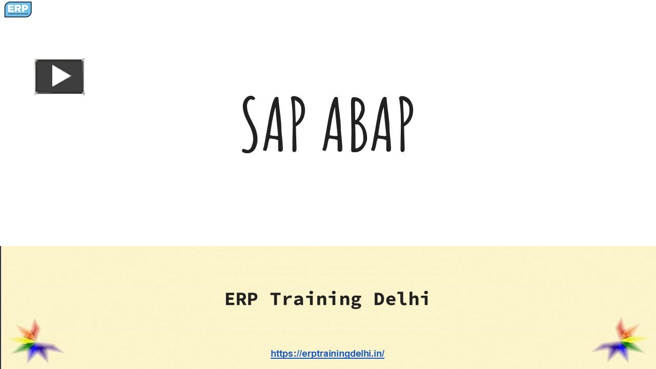 PPT – SAP ABAP Training Course in Delhi PowerPoint presentation | free to download - id: 96ef9b ...
