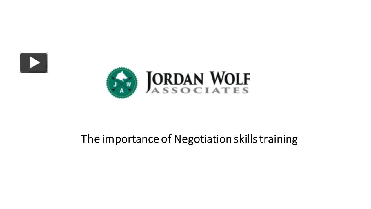 The importance of Negotiation skills training presentation | free to download