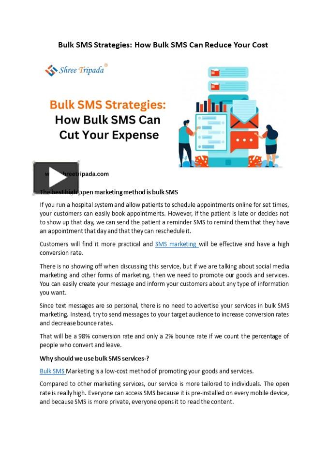 PPT – Cost-Effective Bulk SMS Strategies | Shree Tripada PowerPoint presentation | free to ...