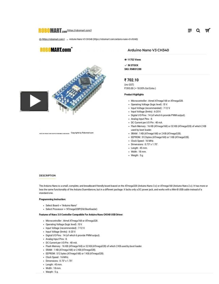 PPT – Arduino Nano V3 CH340 PowerPoint presentation | free to download - id: 96f5f9-Mzk0M
