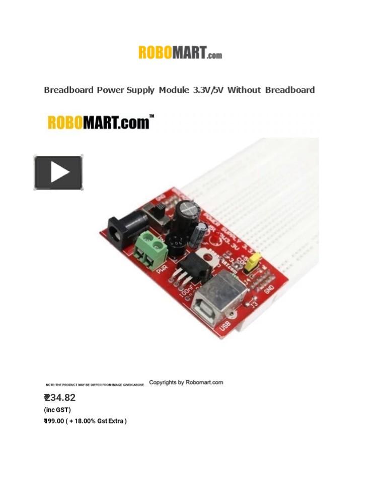 Breadboard Power Supply Module 3 3v 5v Without Breadboard Presentation Free To Download