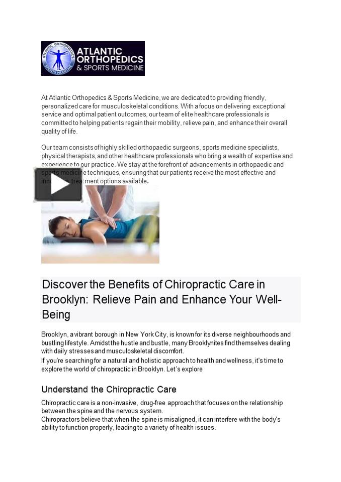 PPT – Discover the Benefits of Chiropractic Care in Brooklyn: Relieve Pain and Enhance Your Well ...