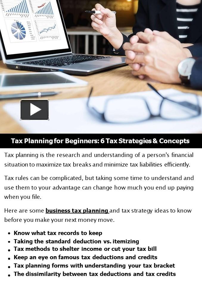 PPT – Tax Planning for Beginners: 6 Tax Strategies & Concepts PowerPoint presentation | free to ...