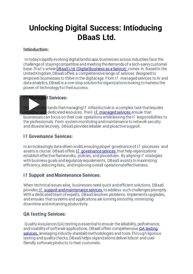 PPT – Unlocking Digital Success: Introducing DBaaS Ltd. PowerPoint presentation | free to ...