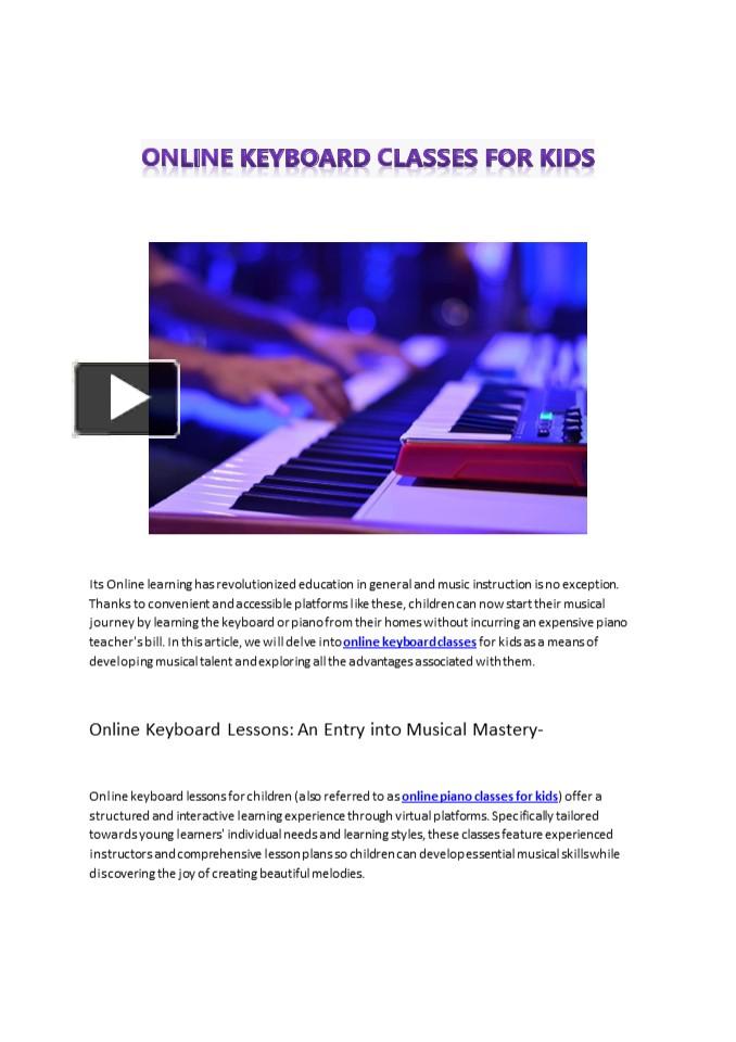 PPT – Online Keyboard Classes for Kids: PowerPoint presentation | free ...