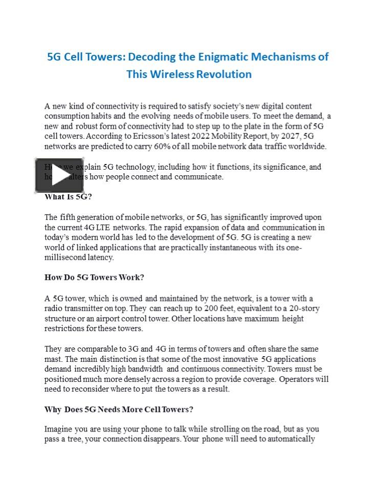 PPT – 5G Cell Towers: Decoding the Enigmatic Mechanisms of This Wireless Revolution PowerPoint ...