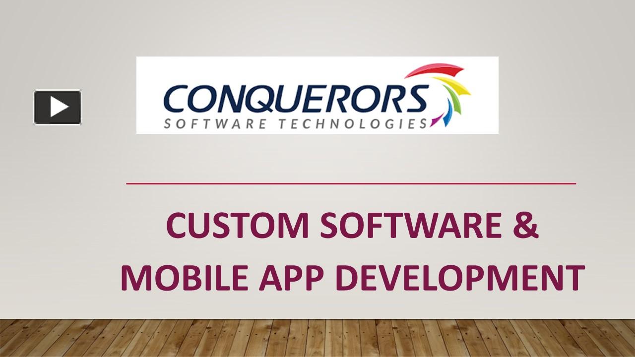 Ppt Custom Software And Mobile App Development Powerpoint Presentation
