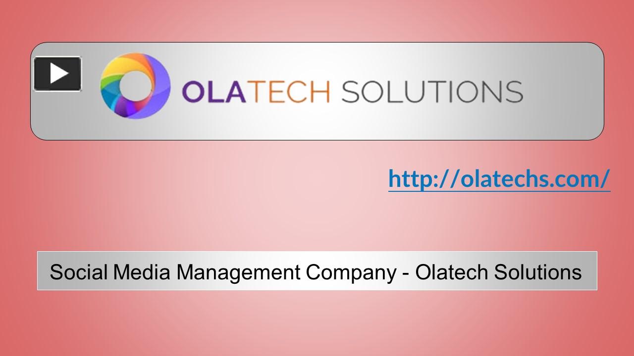 Olatech Solutions - Social Media Management Company presentation | free to download