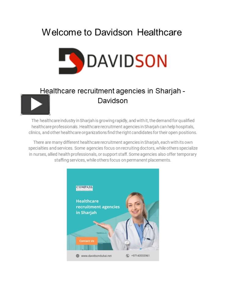 PPT – Healthcare recruitment agencies in Sharjah - Davidson PowerPoint presentation | free to ...