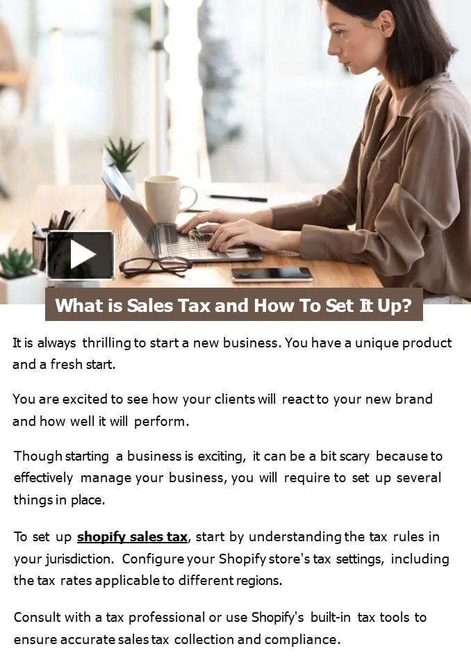 What is Sales Tax and How To Set It Up? presentation | free to download