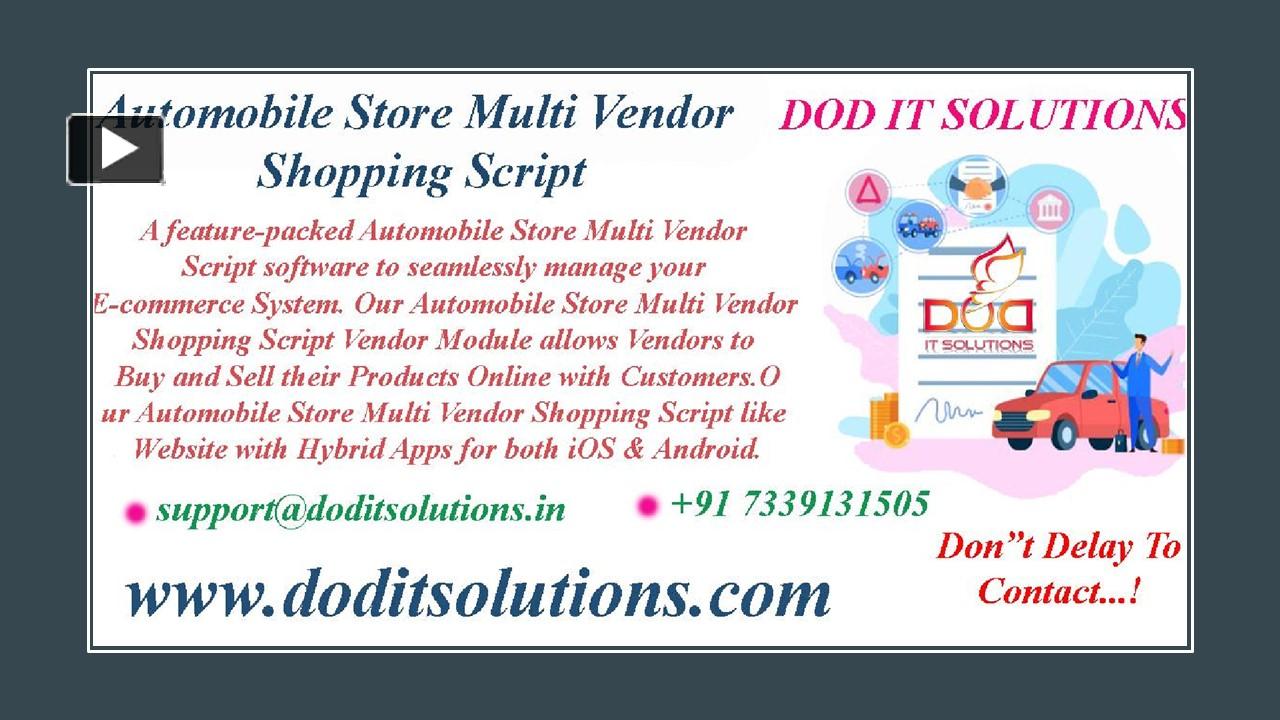PPT – Automobile Store Multi Vendor Script - DOD IT SOLUTIONS PowerPoint presentation | free to ...