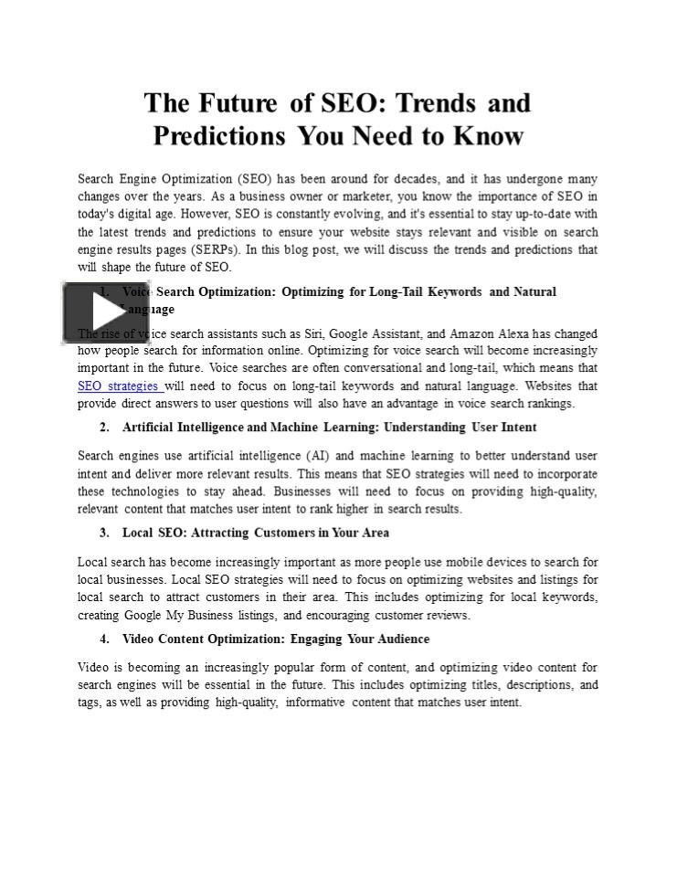 PPT – The Future of SEO: Trends and Predictions You Need to Know PowerPoint presentation | free ...