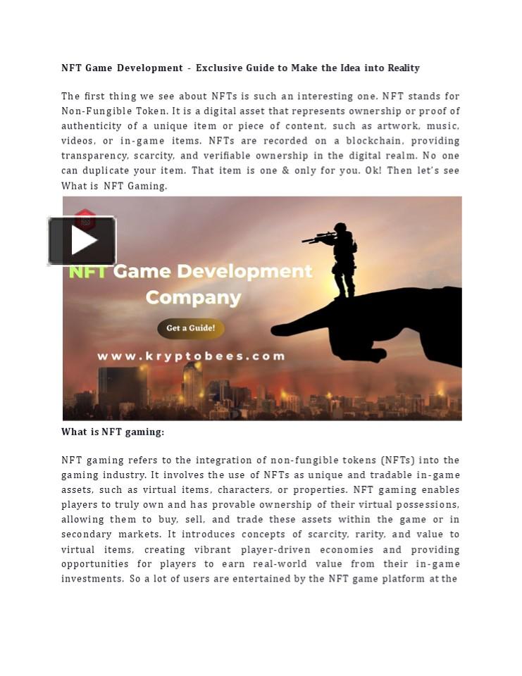 PPT – Launch your own NFT Game Platform with Kryptobees: PowerPoint presentation | free to ...