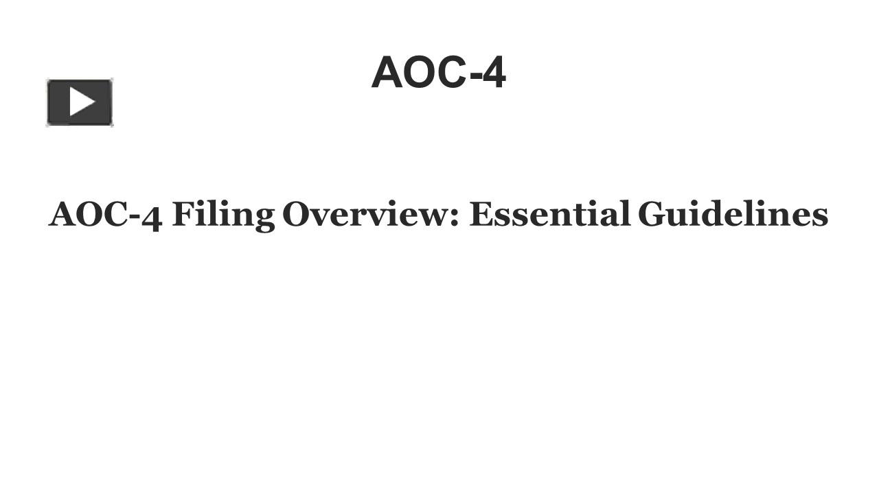 PPT – AOC-4 Form Filing PowerPoint presentation | free to download - id: 970f46-ODMyZ