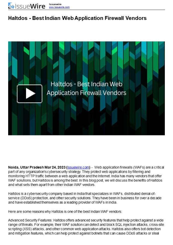 PPT – Haltdos - Best Indian Web Application Firewall Vendors PowerPoint presentation | free to ...