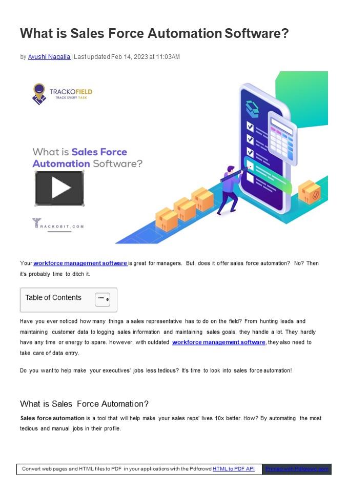 Ppt What Is Sales Force Automation Software Powerpoint Presentation