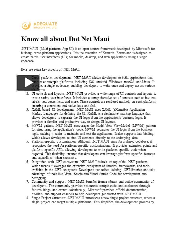 Know all about Dot Net Maui presentation | free to download