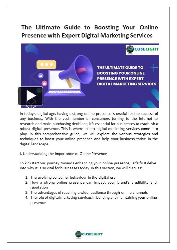 PPT – The Ultimate Guide to Boosting Your Online Presence with Expert Digital Marketing Services ...