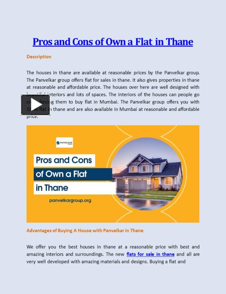 Pros and Cons of Own a Flat in Thane presentation | free to download