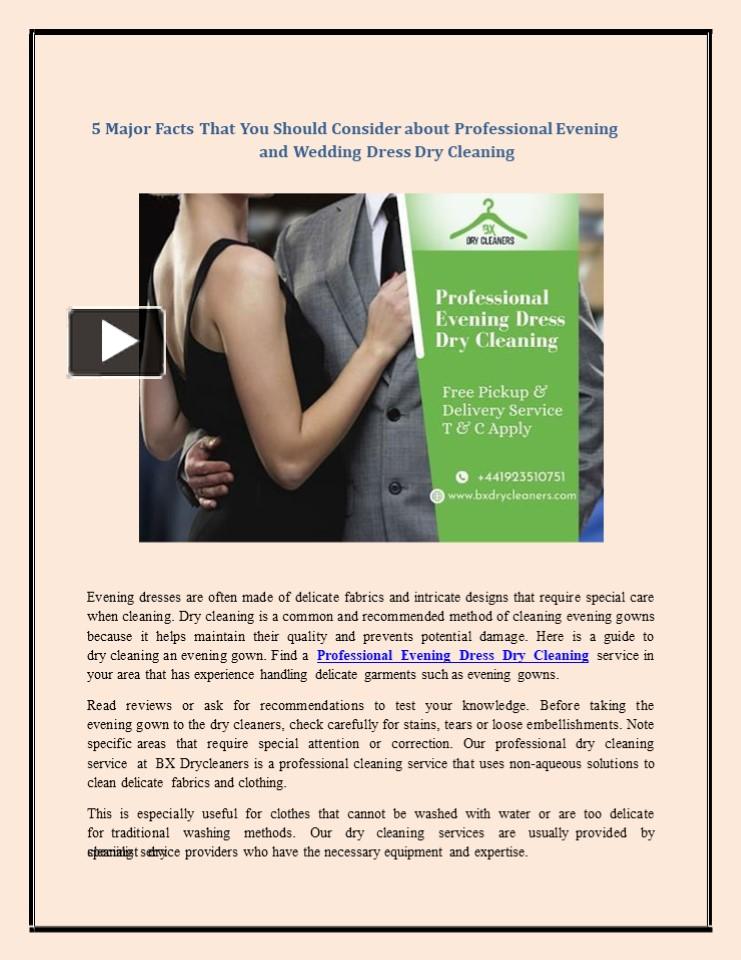 PPT – 5 Major Facts That You Should Consider about Professional Evening and Wedding Dress Dry ...