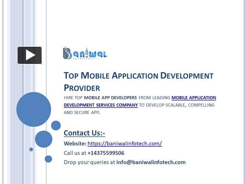 PPT – Top Mobile Application Development Provider #baniwalinfotech PowerPoint presentation ...