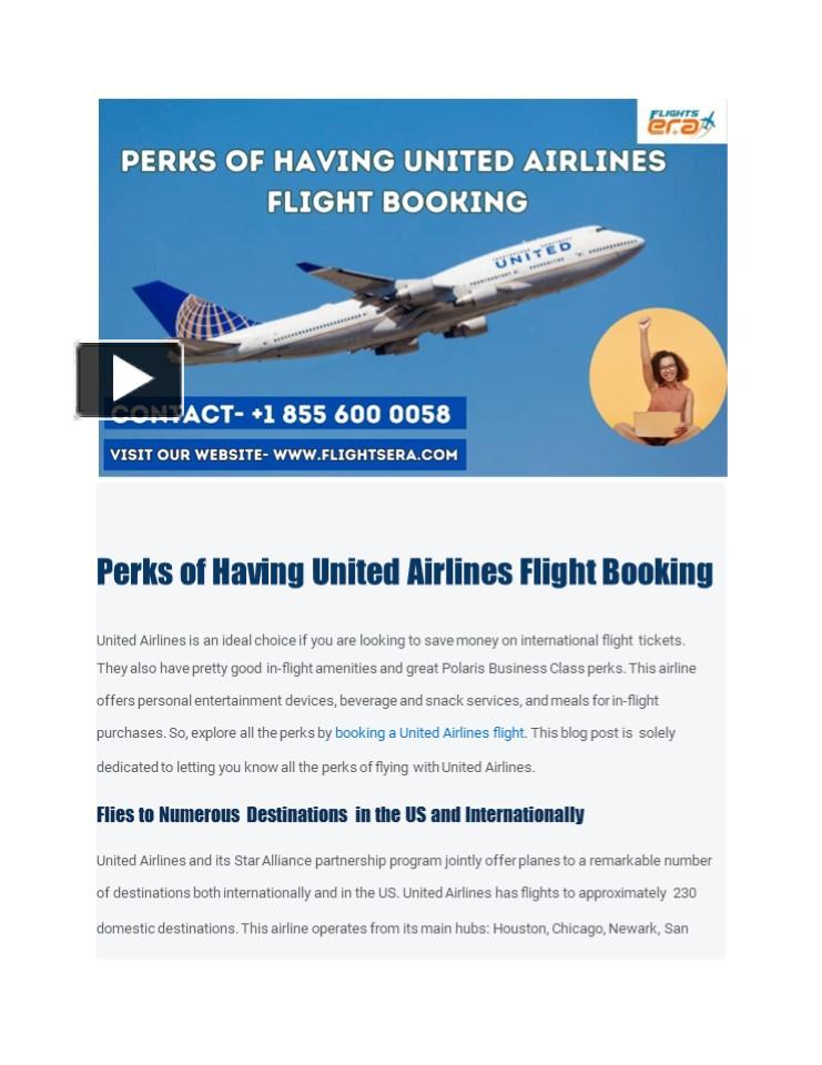 PPT – Flights Era : Perks of Having United Airlines Flight Booking PowerPoint presentation ...