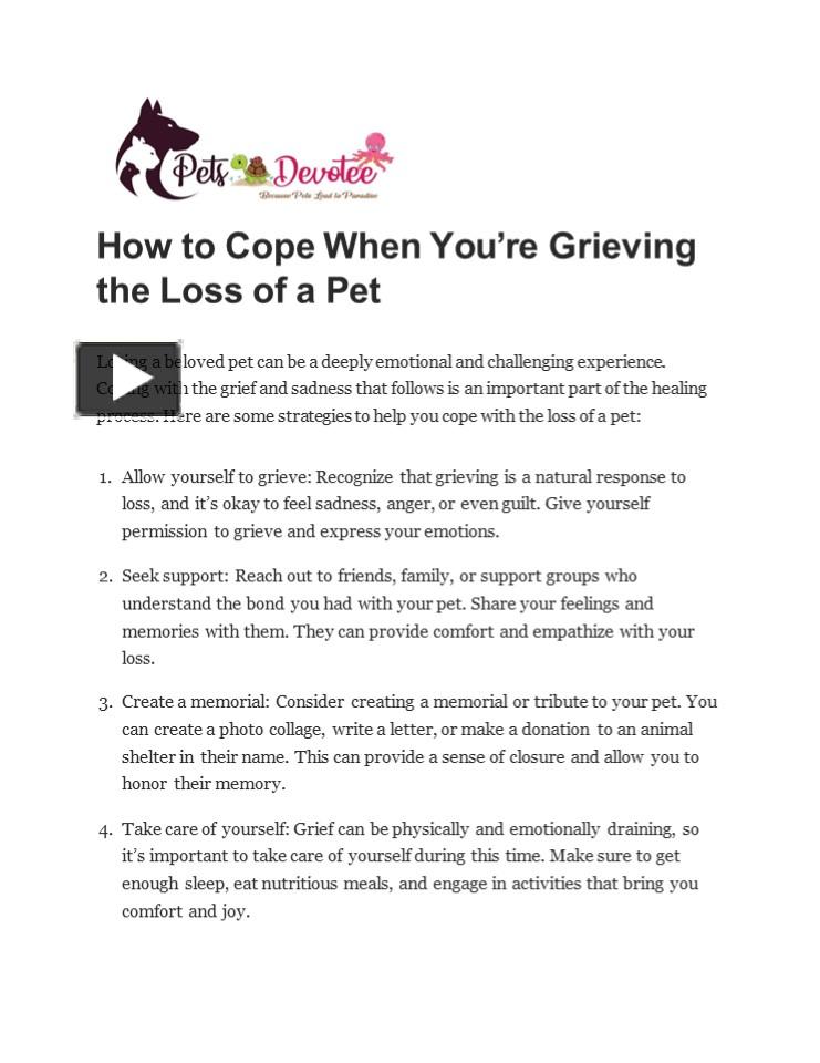 How to Cope When You’re Grieving the Loss of a Pet presentation | free to download